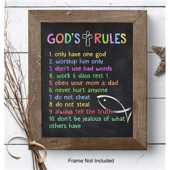 Wall Decor | Ten Commandments Wall Decor Christian Scripture 8x1 ...